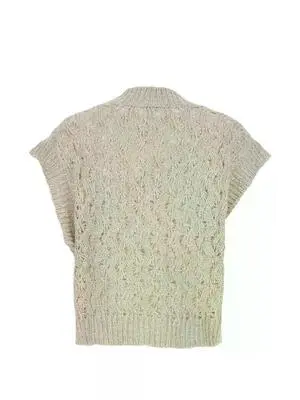 Brunello Cucinelli Sequin Open Knit Top - Neutrals