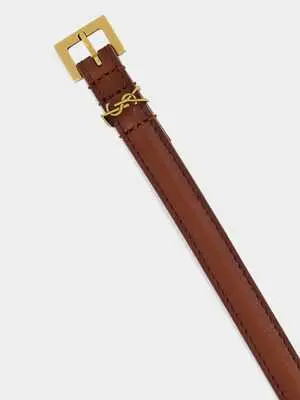 Saint Laurent Cassandre Extra Thin Leather Belt