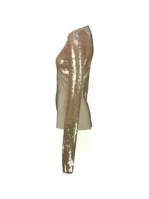 Rick Owens Sequin Long-sleeve Top - Gold