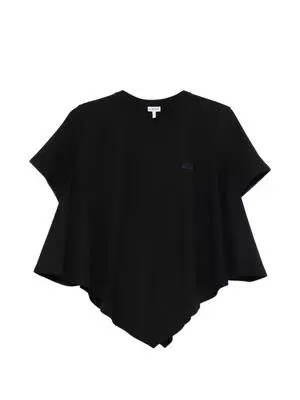 Loewe Asymmetric-hem Logo-detail T-shirt - Black