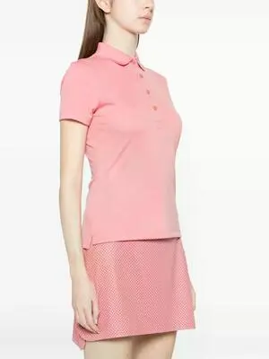 J. Lindeberg Tour Tech Button Polo Top - Pink
