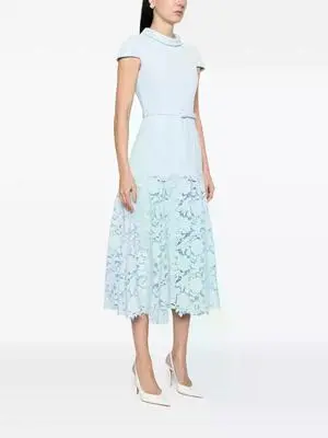 SELF-PORTRAIT Lace Belted Midi Dress