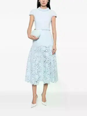 SELF-PORTRAIT Lace Belted Midi Dress