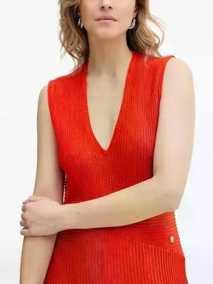 Karl Lagerfeld V-neck Pleated Dress