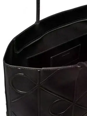 Calvin Klein Monogram-embossed Tote Bag - Black