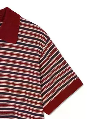 STUDIO TOMBOY Striped Short Sleeve Sweater - Red