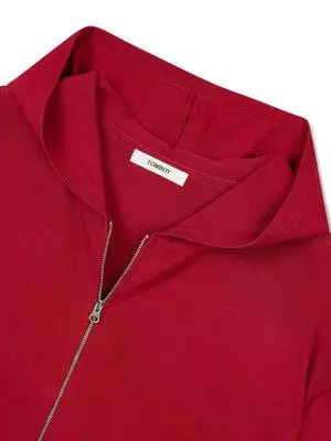 STUDIO TOMBOY Hooded Long Sleeve Top - Red