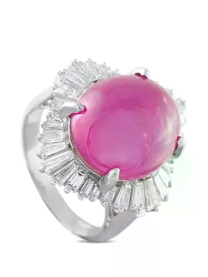 LB EXCLUSIVE Ruby And Diamonds Ring - Silver
