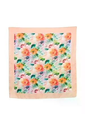 D'ANIELLO Floral Print Scarf - Orange