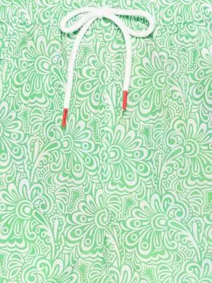 Kiton Floral Print Swim Shorts - Green