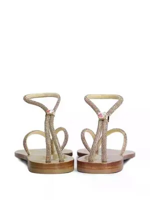 EDDI CUOMO Crystal-embellished Ankle-strap Sandals