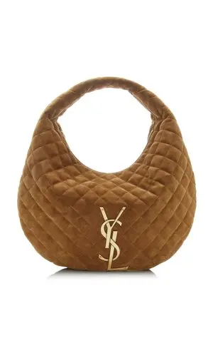Saint Laurent Icare Quilted Suede Hobo Bag