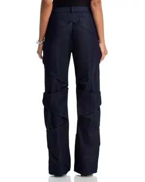 KATE BARTON Astrid Denim Draped Trousers