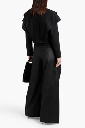 BETTTER Layered Wide-leg Wool-blend Twill Pants