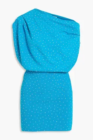 THE SEI Draped Crystal-embellished Mini Dress - Azure