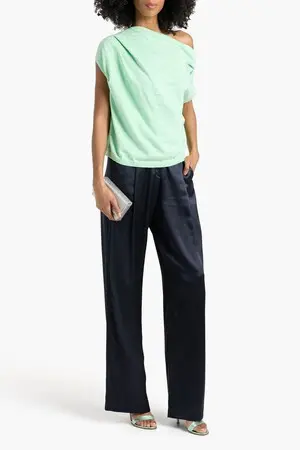 THE SEI Draped Crystal-embellished Top - Mint