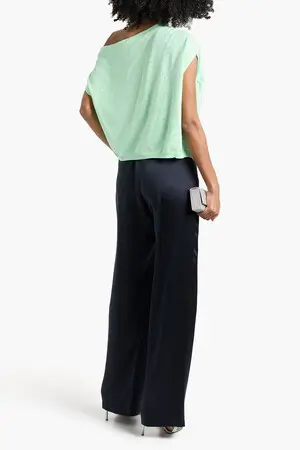 THE SEI Draped Crystal-embellished Top - Mint