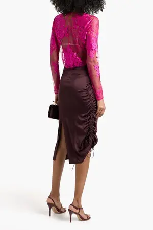 THE SEI Cropped Corded Lace Top