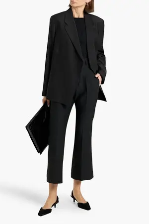 Bite Studios Polus Wool And Silk-blend Crepe Blazer - Black