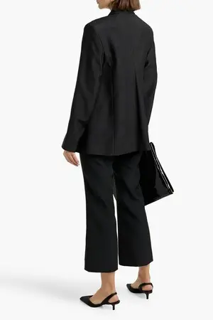 Bite Studios Polus Wool And Silk-blend Crepe Blazer - Black