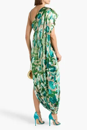 Cult Gaia Iker One-shoulder Silk-blend Devoré-chiffon Maxi Dress