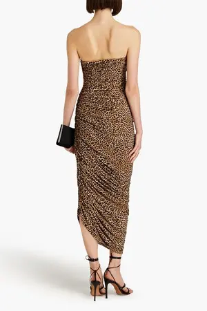 Norma Kamali Diana Strapless Leopard-print Maxi Dress - Ecru