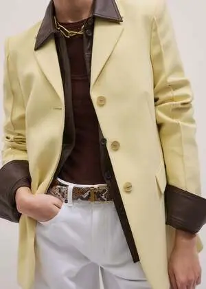 ME+EM Slim Contour Blazer - Dusted Lemon Yellow