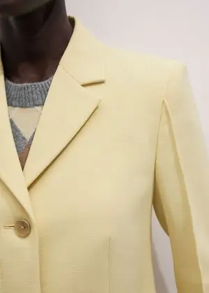 ME+EM Slim Contour Blazer - Dusted Lemon Yellow