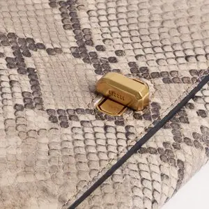ME+EM Snake Embossed Clutch With Chain Strap - White/grey/black