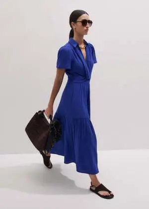 ME+EM Fit + Flare Twist Detail Maxi Dress - Deep Blue