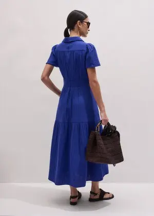 ME+EM Fit + Flare Twist Detail Maxi Dress - Deep Blue