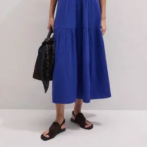 ME+EM Fit + Flare Twist Detail Maxi Dress - Deep Blue