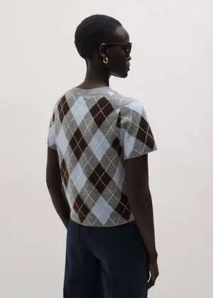ME+EM Cashmere Argyle Baby Tee