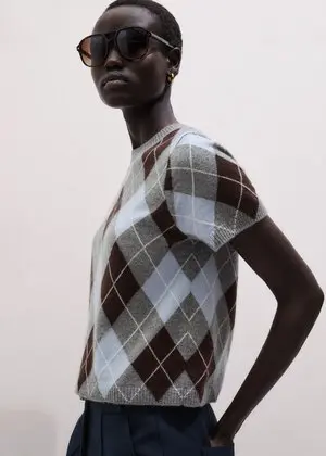 ME+EM Cashmere Argyle Baby Tee