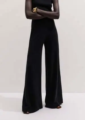 ME+EM Textured Wide-leg Palazzo Pant - Black