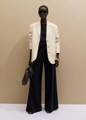 ME+EM Textured Wide-leg Palazzo Pant