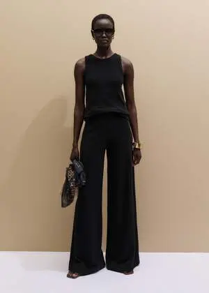 ME+EM Textured Wide-leg Palazzo Pant