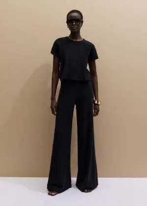 ME+EM Textured Wide-leg Palazzo Pant