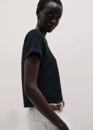 ME+EM Textured Crew Neck Baby Tee