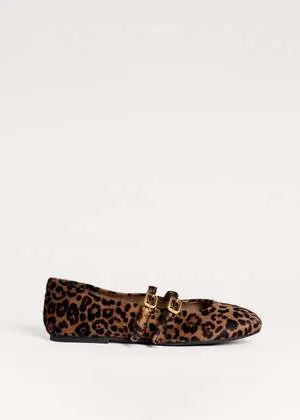 ME+EM Leopard Print Ballerina - Dark Brown Multi
