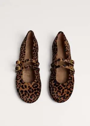 ME+EM Leopard Print Ballerina - Dark Brown Multi