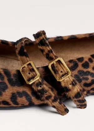 ME+EM Leopard Print Ballerina - Dark Brown Multi