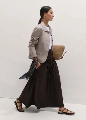 ME+EM Rib Waist Maxi Skirt