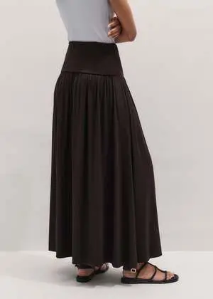ME+EM Rib Waist Maxi Skirt