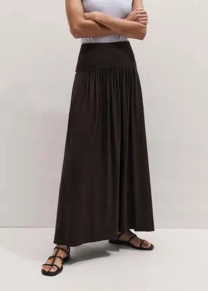 ME+EM Rib Waist Maxi Skirt