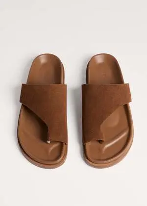 ME+EM Asymmetric Footbed Sandal - Tan