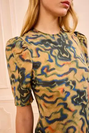 Ulla Johnson Samar Silk Midi Dress - Geode