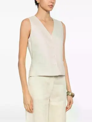Max Mara Buttoned Waistcoat - Neutrals
