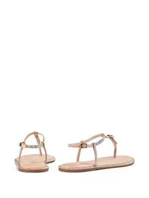 LE SILLA Sahara Rhinestone Embellished T-strap Sandals