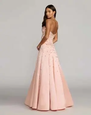 Mac Duggal Embellished Satin Ball Gown With Pockets